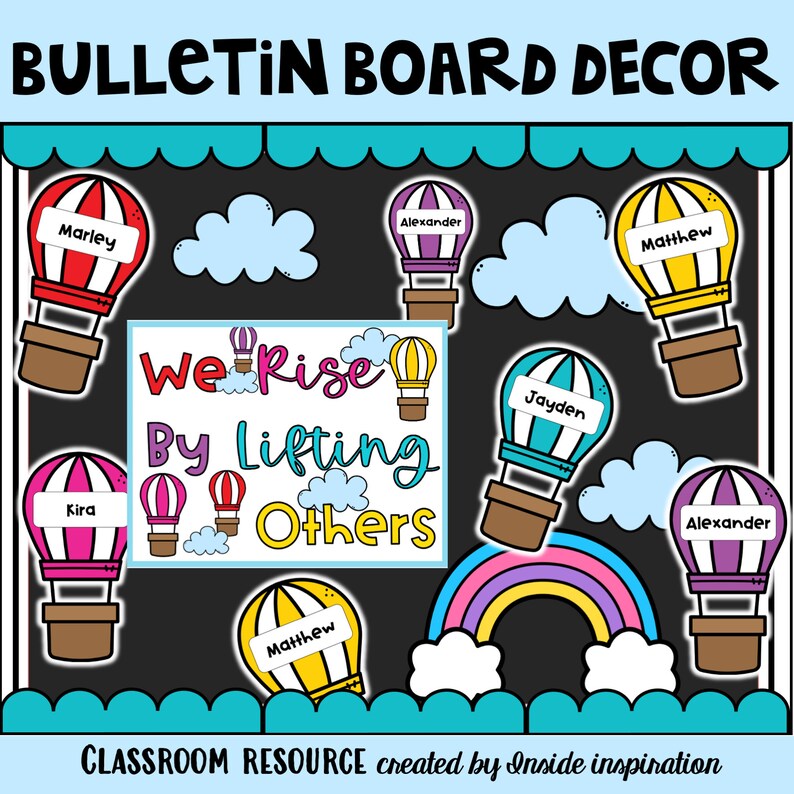 Back to School Hot Air Balloon Bulletin Board Idea and Door Decor - Etsy