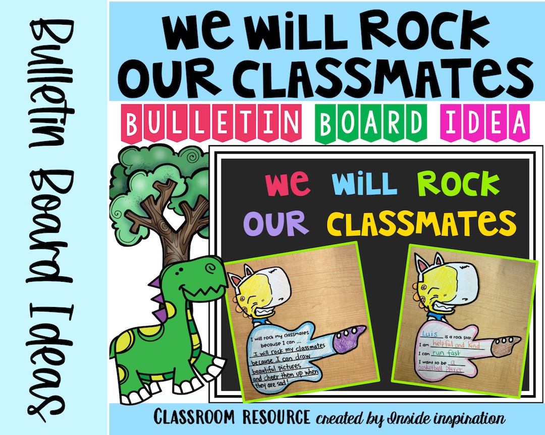 We Will Rock Our Classmates Craftivity Craft Bulletin Board Idea - Etsy