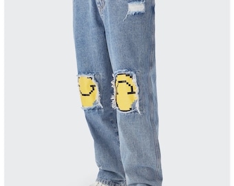 Smiley Face Jeans - Etsy Australia