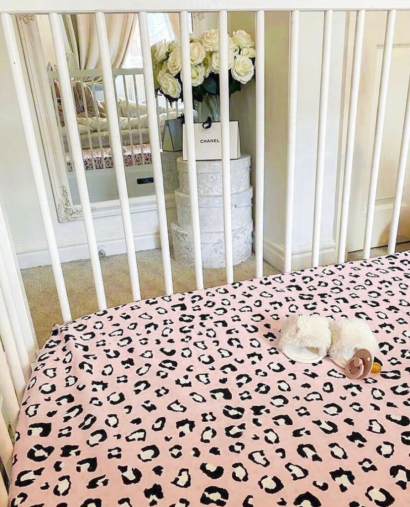 Pink Leopard Print Cot Bed Sheet Leopard Crib Sheet Baby - Etsy UK