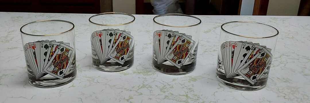 Poker Glasses - Set of 4 - Etsy