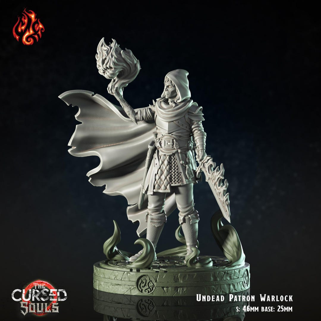 Undead Patron Warlock: Crippled God Foundry Cursed Souls 3D Resin Print ...