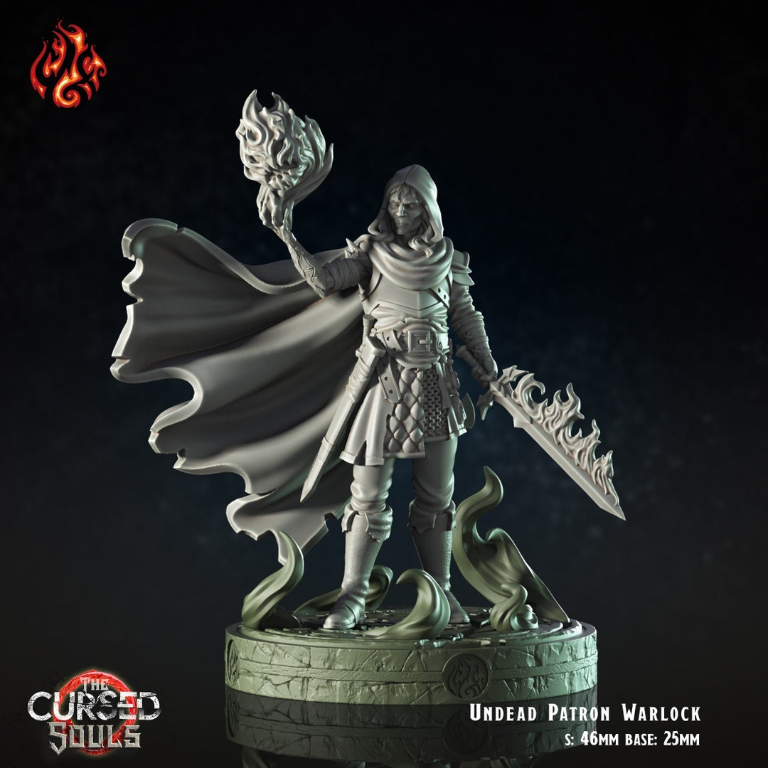 Undead Patron Warlock: Crippled God Foundry Cursed Souls 3D Resin Print ...