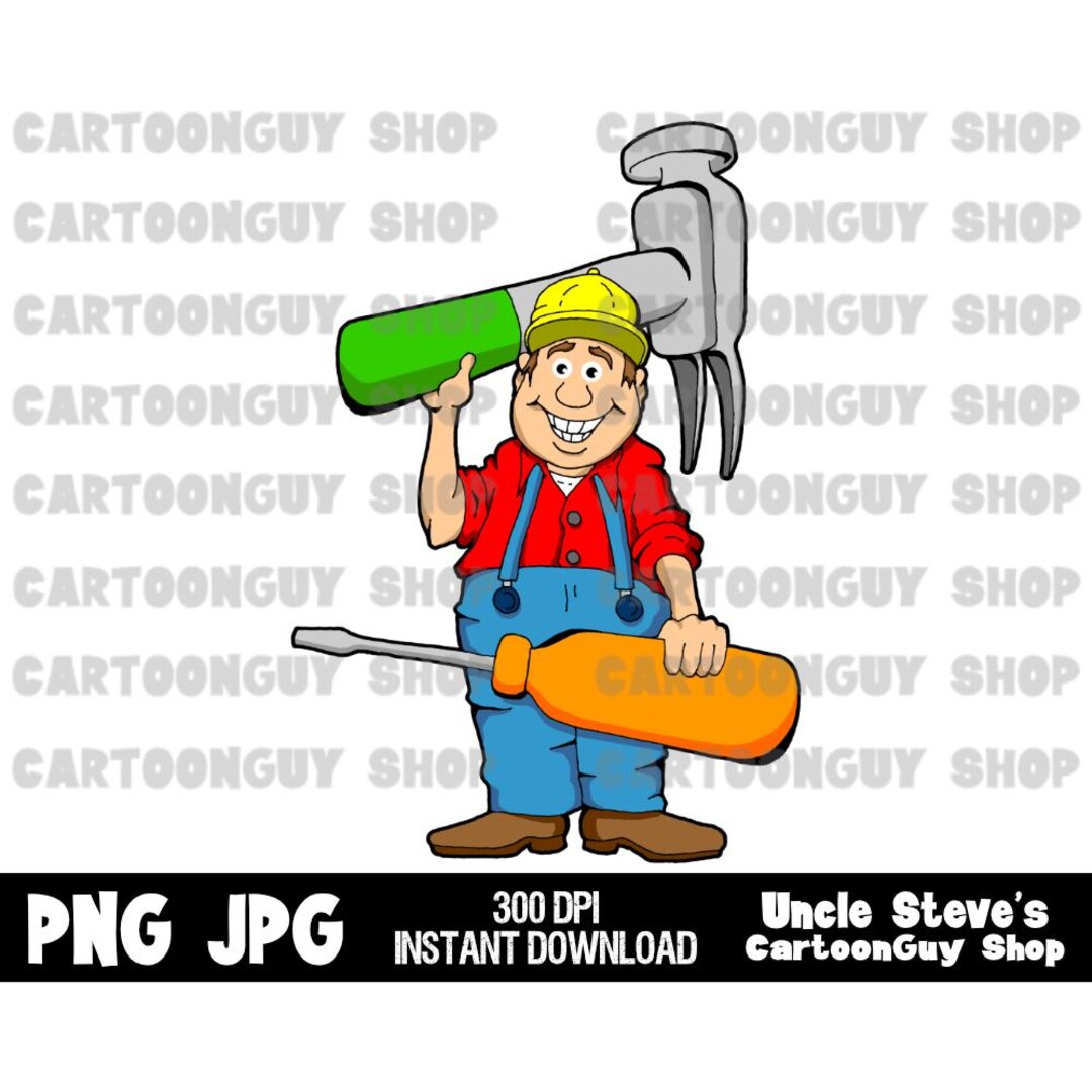 Business Clip Art - Handyman Illustration - PNG - JPG - Sublimation ...