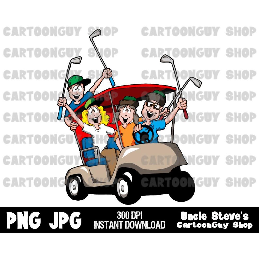 Golfing Family Cartoon Clip Art: PNG, JPG (digital Download) - Etsy