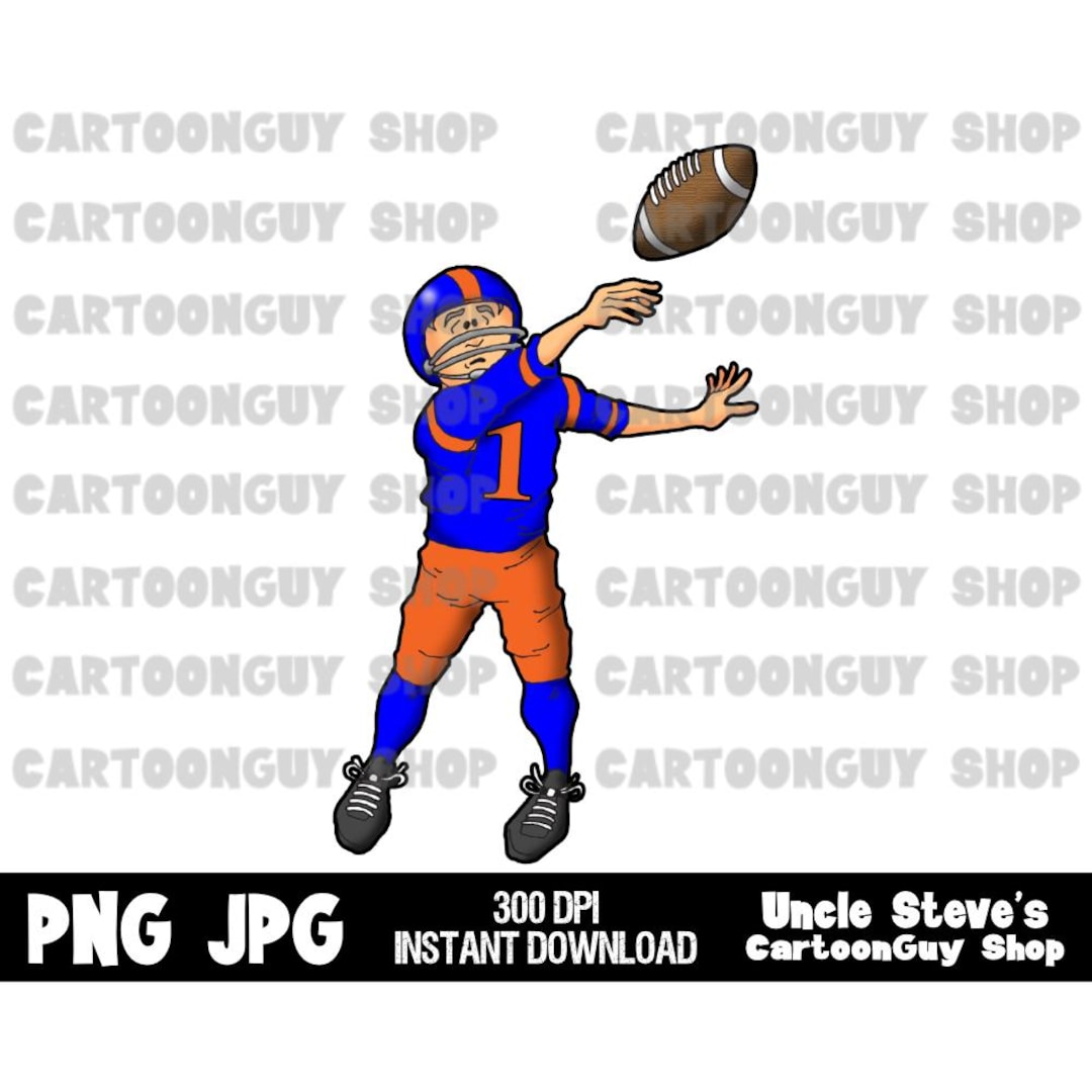 Football Clip Art - Football Player Throwing a Pass - PNG - JPG ...