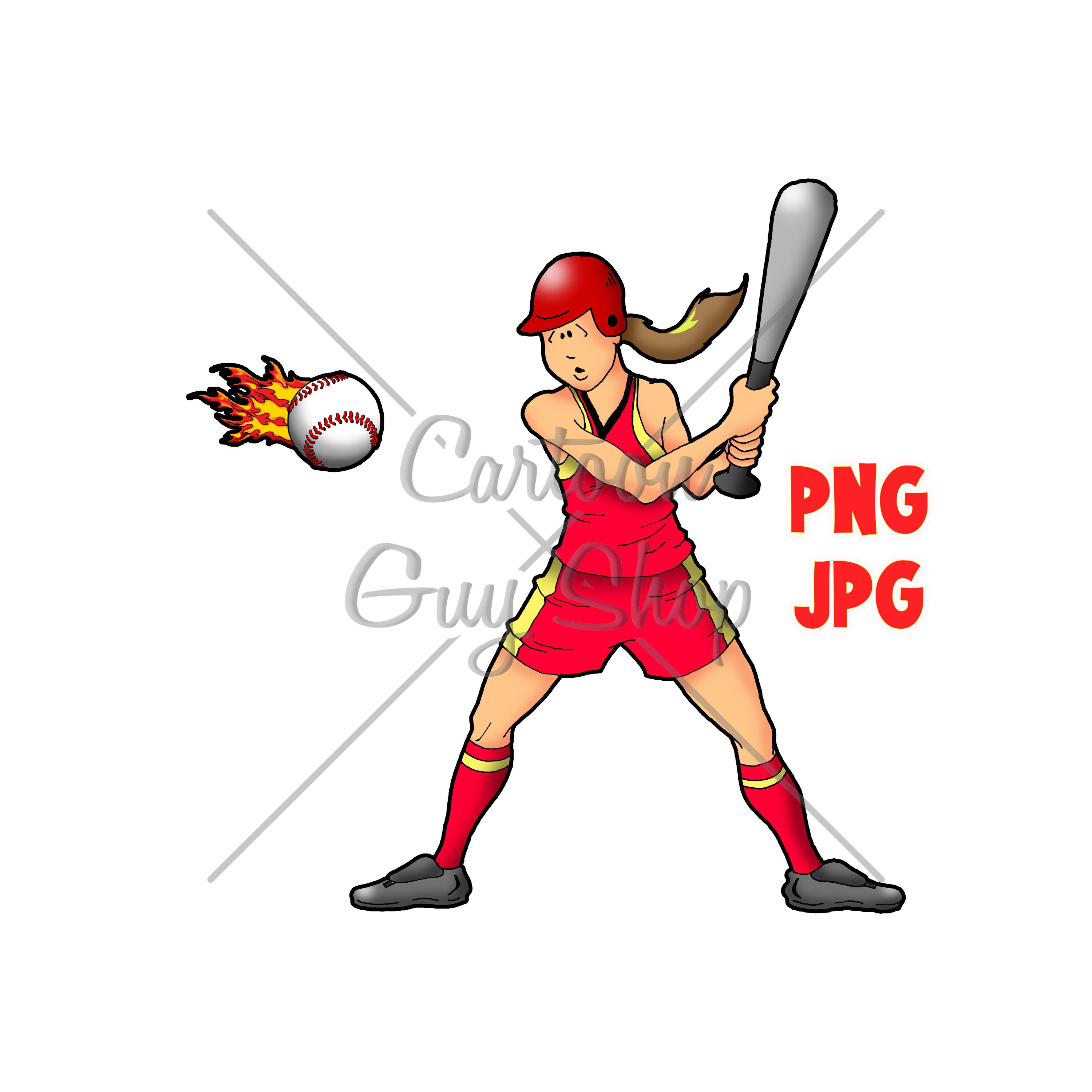 Cartoon Softball Bat