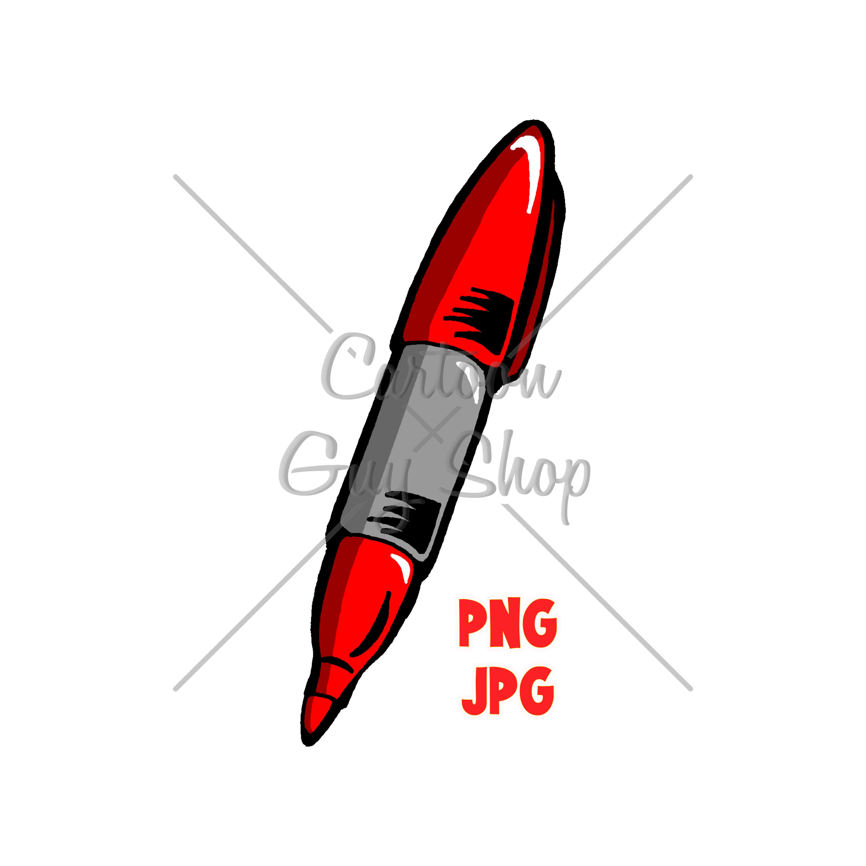 Marker Drawing PNG JPG Cartoon Marker Clipart Digital | Etsy
