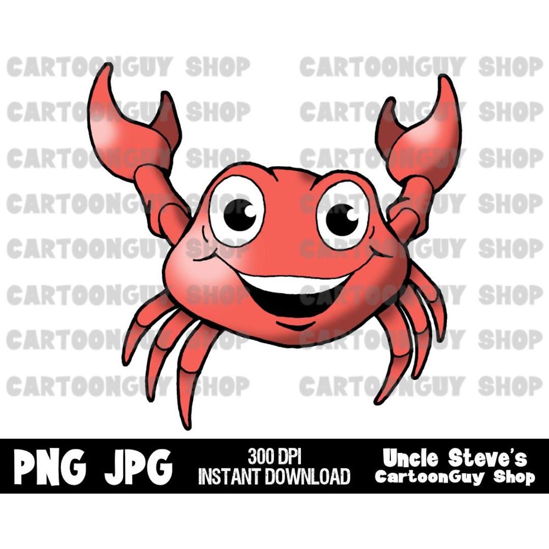 Crab Clip Art - Smiling Crab - Seafood - PNG - JPG - Sublimation ...