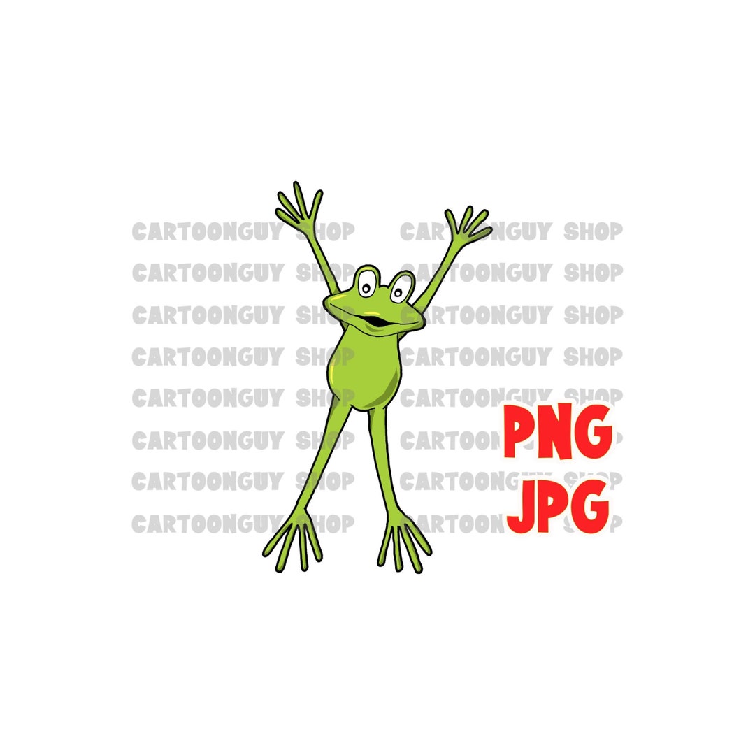 Animal Clip Art Leaping Frog Toad Amphibian PNG JPG Sublimation Cartoon ...