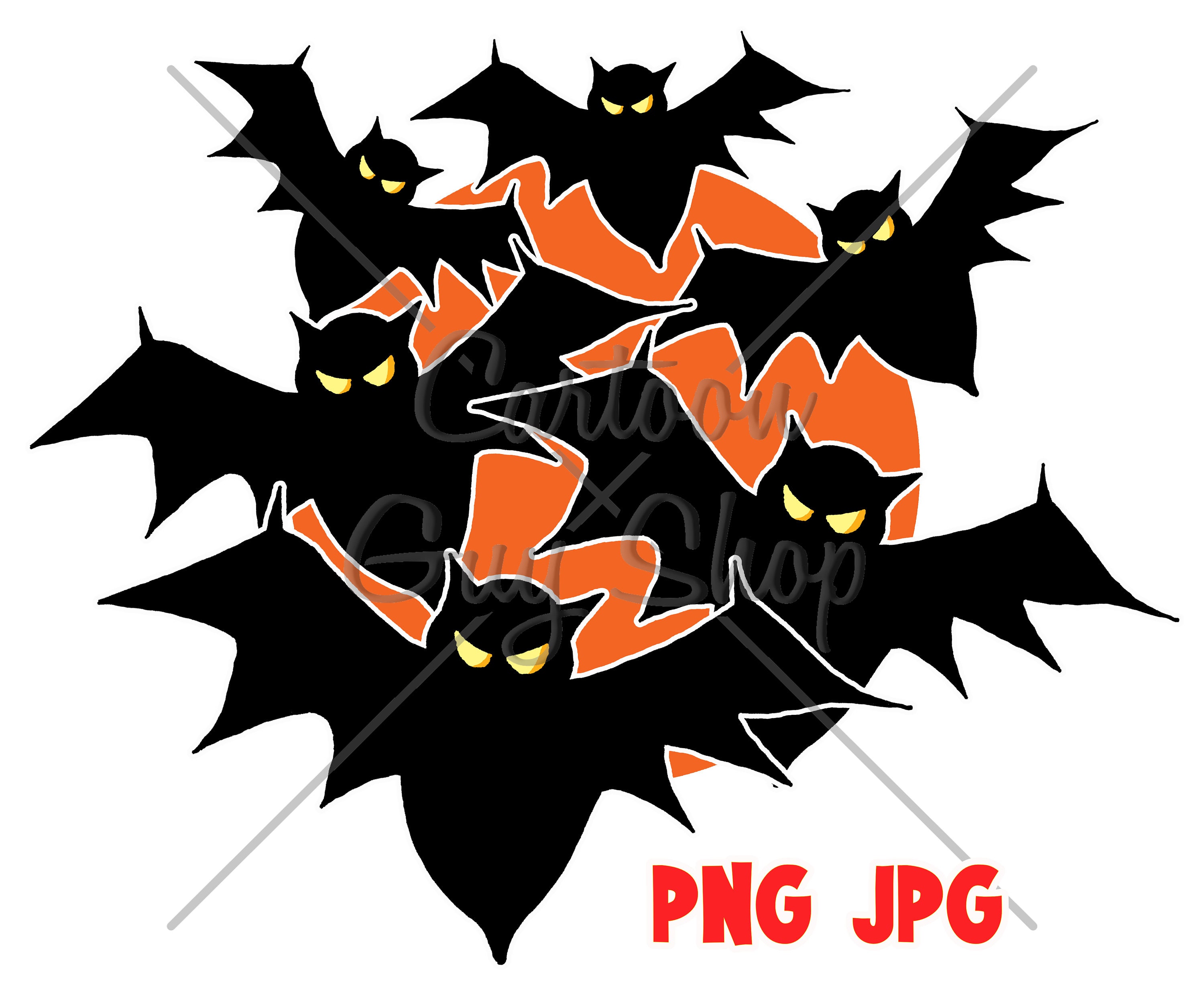 Halloween Clipart Halloween Bats PNG JPG Cartoon - Etsy