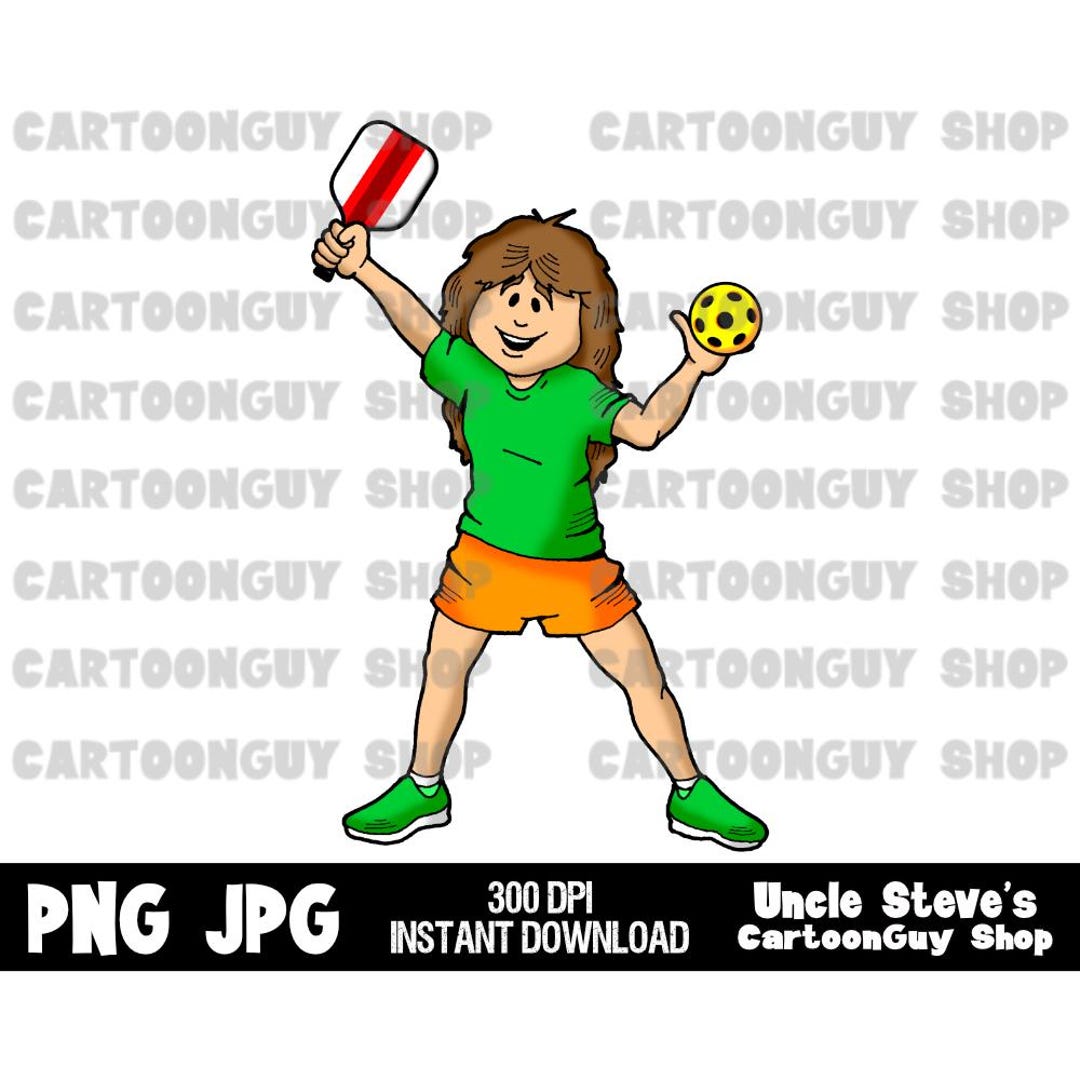 Pickleball Clip Art - Pickleball Girl - PNG - JPG - Sublimation ...