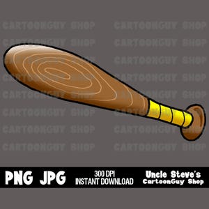 Baseball Clip Art - Baseball Bat - PNG - JPG - Sublimation - Cartoon ...