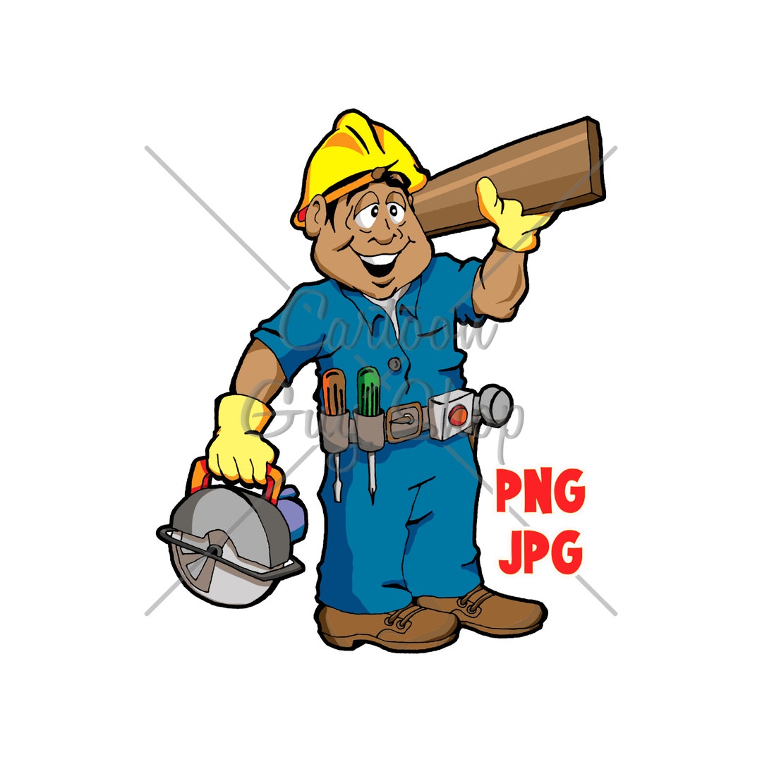 Ethnic Carpenter PNG JPG Cartoon Carpenter Clipart - Etsy