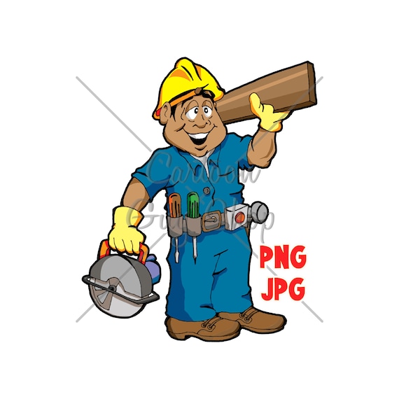 Ethnic Carpenter PNG JPG Cartoon Carpenter Clipart - Etsy