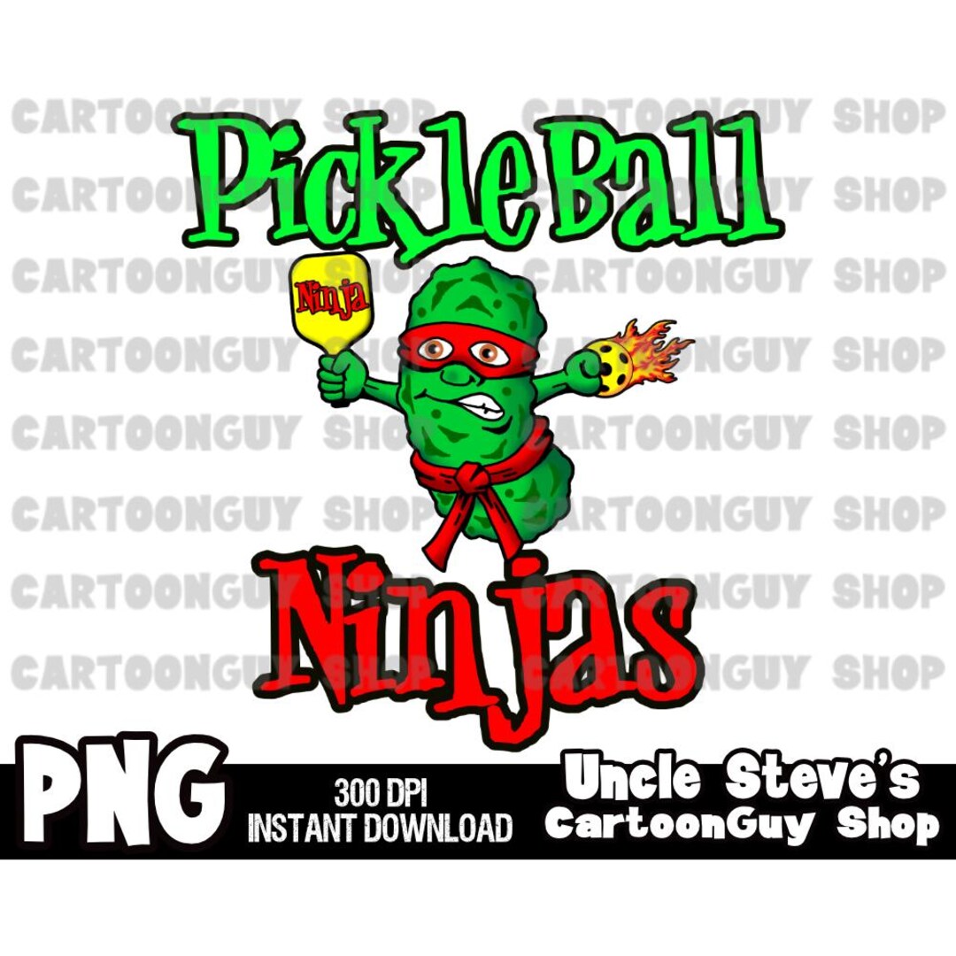 Pickleball Ninja Logo Clipart: Shirt Sublimation Design - PNG ...