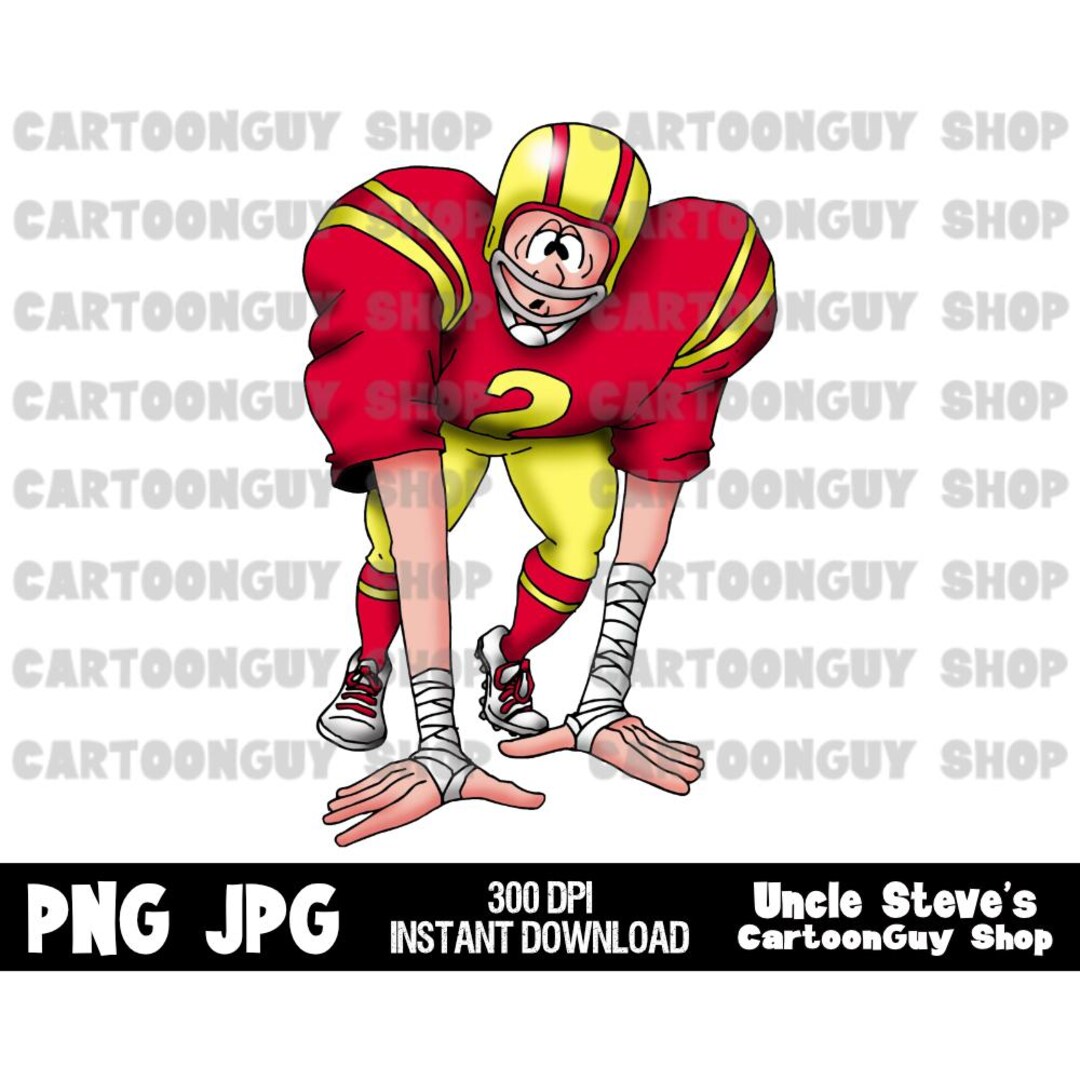 Football Clip Art - A Dazed Looking Football Player - PNG - JPG ...