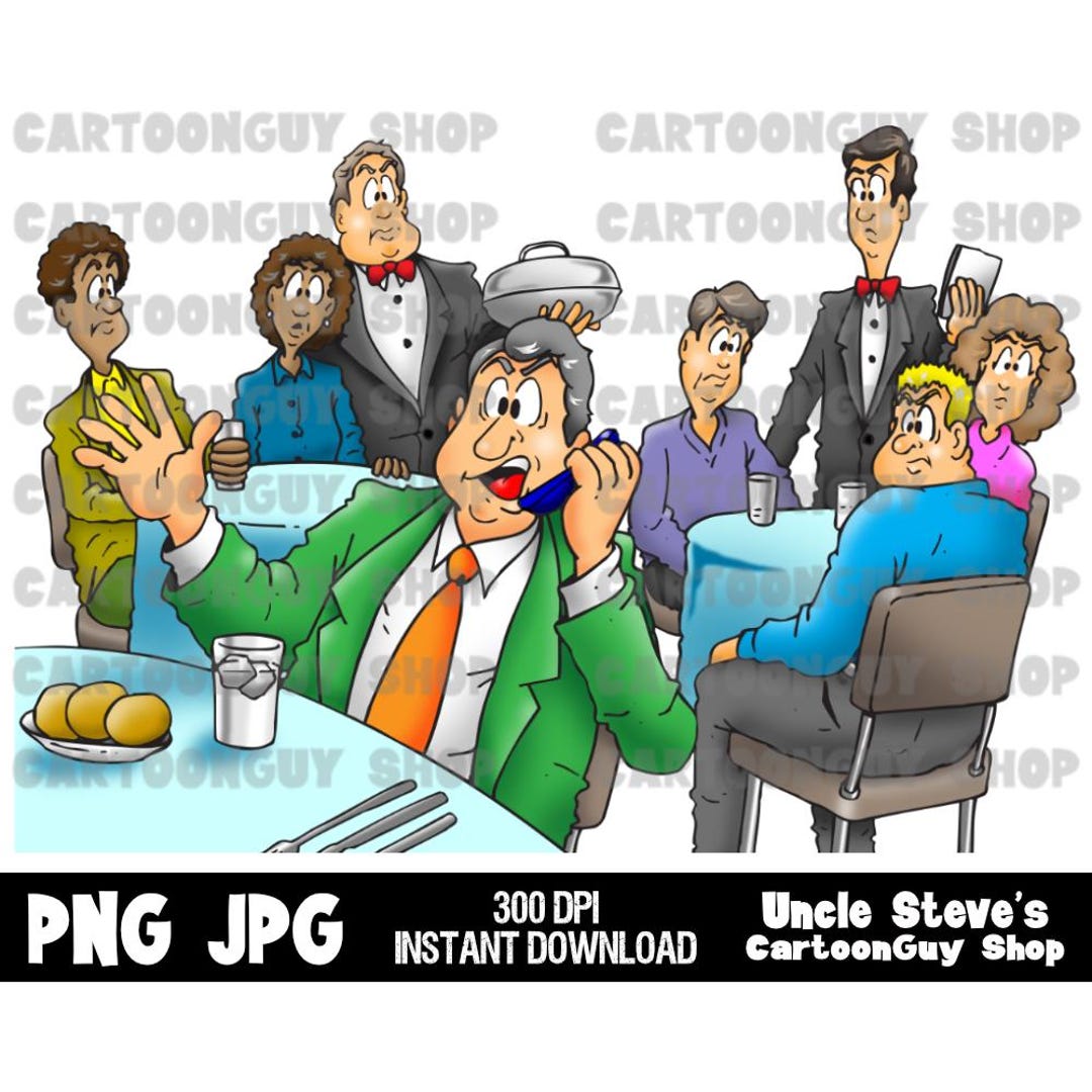 Cell Phone Clip Art - Rude Guy on Cellphone - PNG - JPG - Sublimation ...