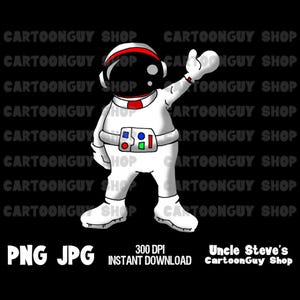 Astronaut Clip Art - Astronaut Waving - PNG - JPG - Sublimation ...