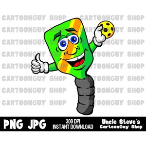 Pickleball Clip Art - Happy Pickleball Racket - PNG - JPG - Sublimation ...