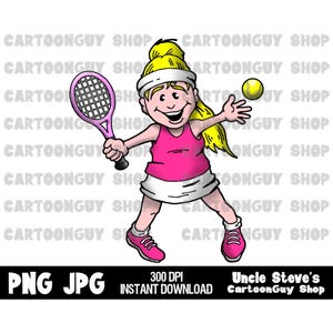 Tennis Clip Art - Girl Tennis Player - Woman - PNG - JPG - Sublimation ...