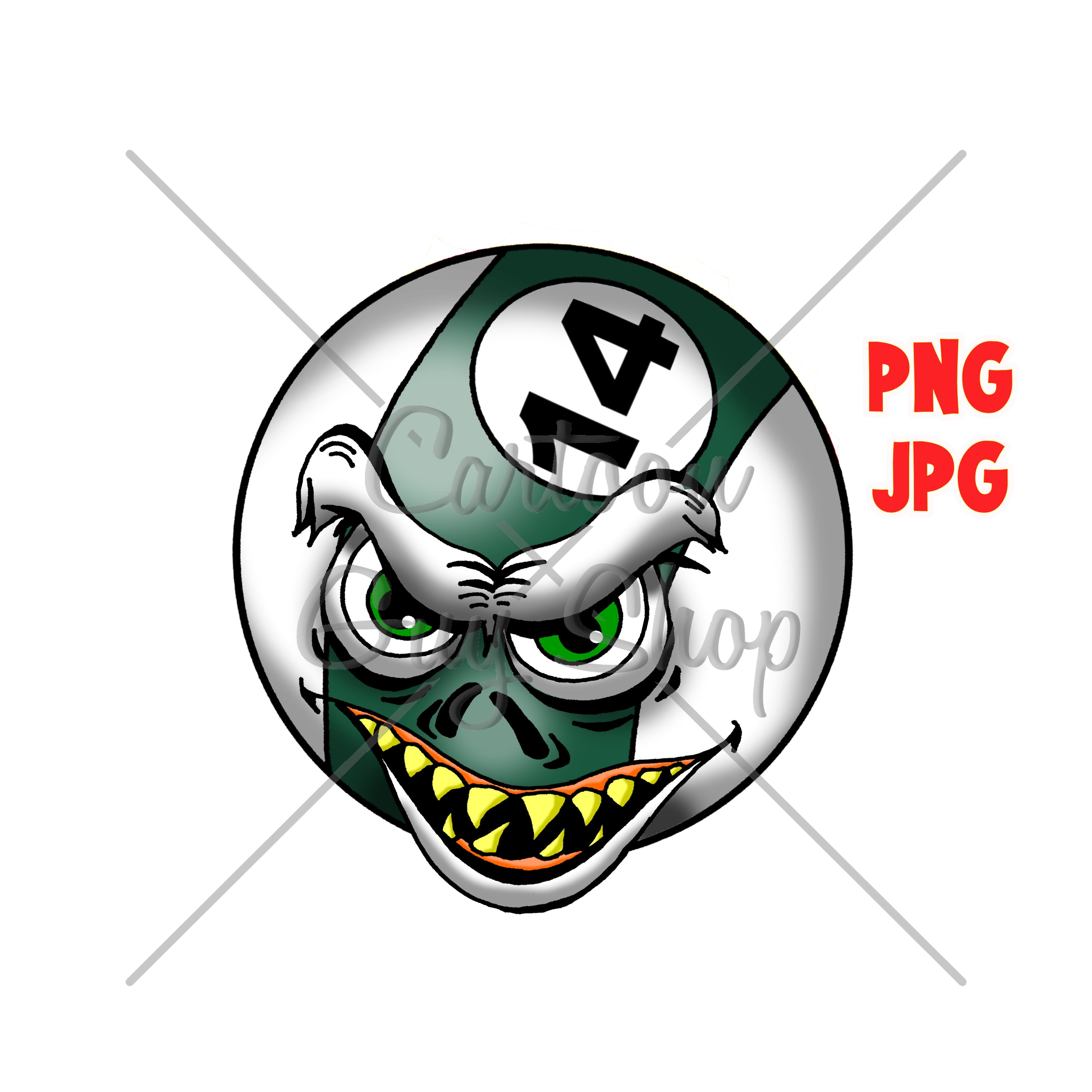 Monster 14 Ball PNG JPG Cartoon Pool Ball Clipart - Etsy