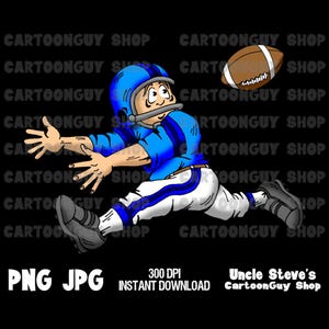 Football Clip Art - Football Player - Making a Catch - PNG - JPG ...