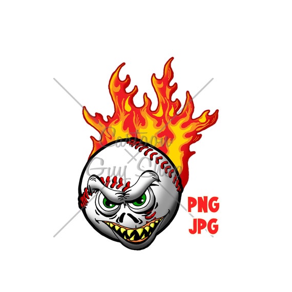 Flaming Baseball Clipart