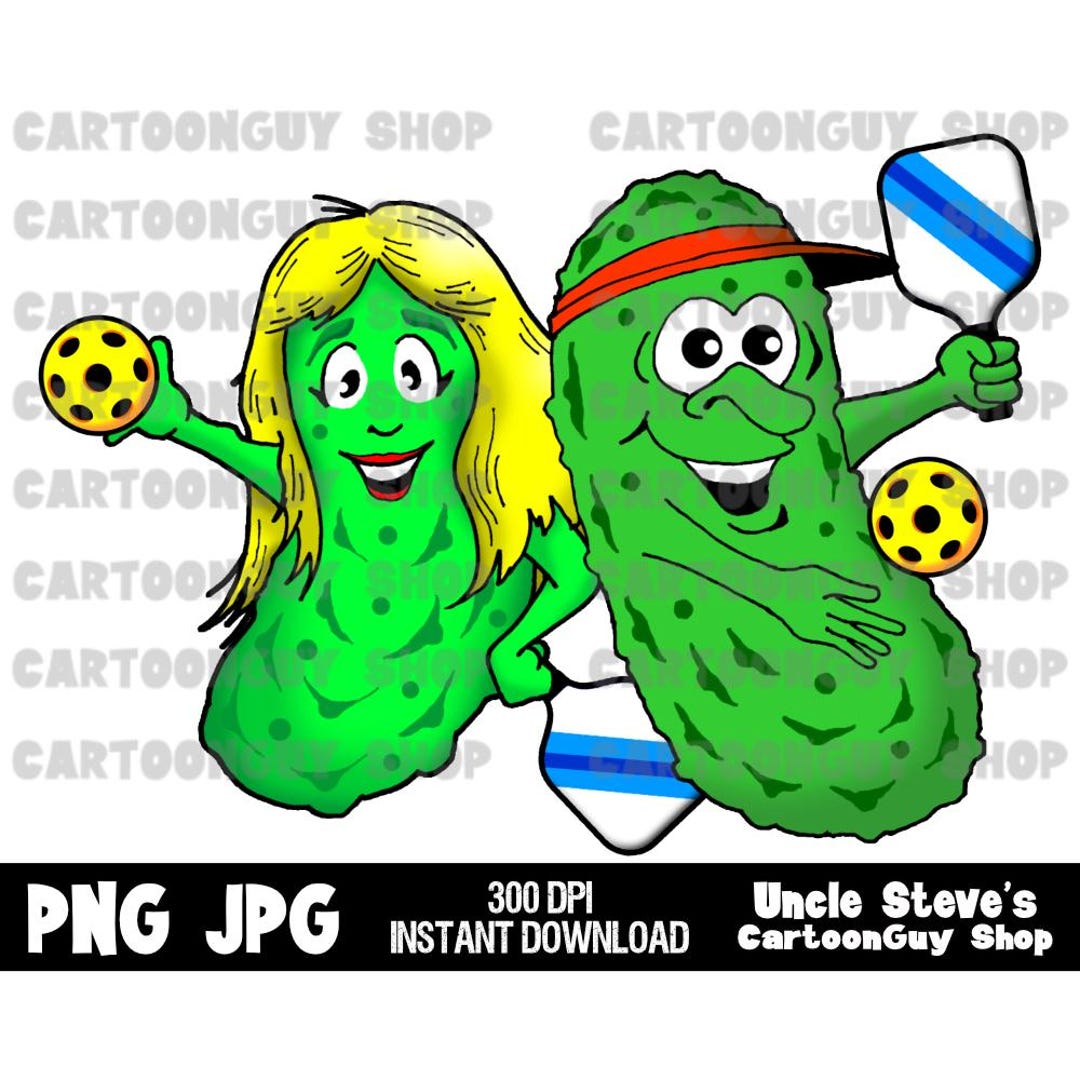 Pickleball Clip Art - Happy Pickleball Couple - PNG - JPG - Sublimation ...
