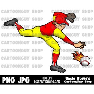 Baseball Clip Art - Baseball Pitcher - PNG - JPG - Sublimation ...
