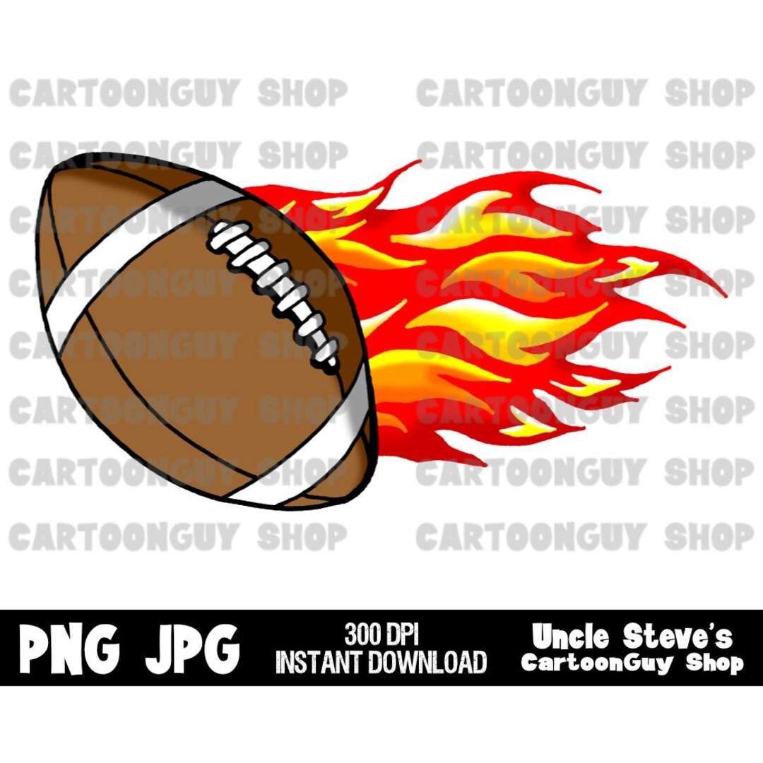 Football Clip Art - Flaming Football - PNG - JPG - Sublimation ...