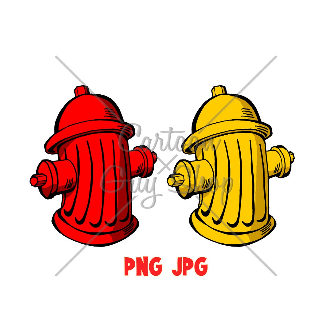 Fire Hydrant Clipart Red and Yellow Fire Hydrants PNG JPG Cartoon Image ...