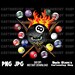 Billiards Clip Art - Monster 8 Ball Rack - PNG - JPG - Sublimation ...
