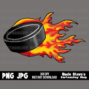 Hockey Clip Art - Flaming Hockey Puck - PNG - JPG - Sublimation ...