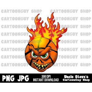 Basketball Clip Art - Monster Basketball - Flaming - PNG - JPG ...