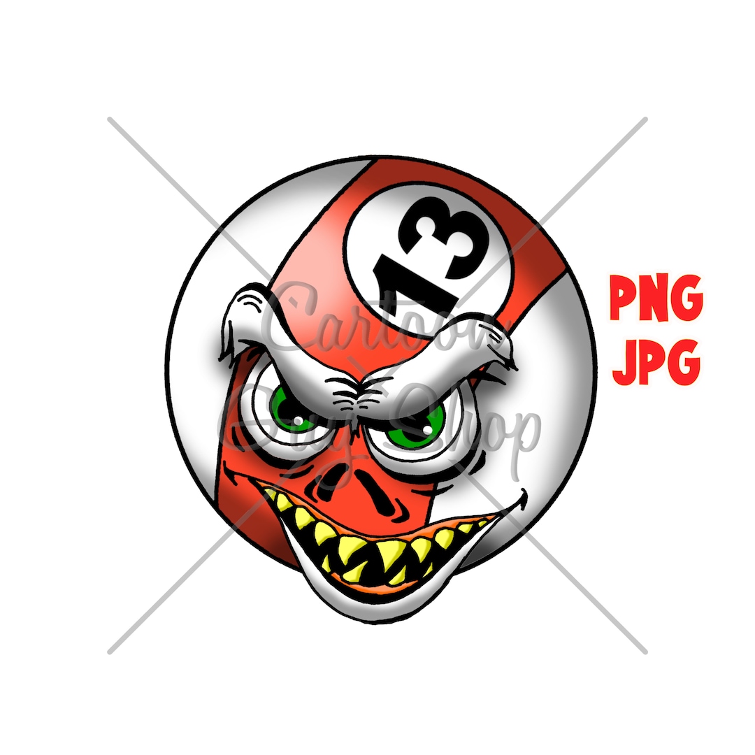 Monster 13 Ball PNG JPG Cartoon Pool Ball Clipart Billiards Image ...