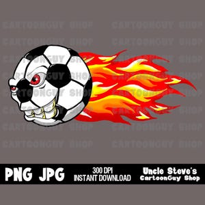 Soccer Clip Art - Flaming Monster Soccer Ball - Football - PNG - JPG ...