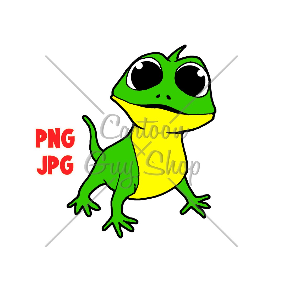Animal Clipart Smiling Lizard PNG JPG Cartoon Image - Etsy