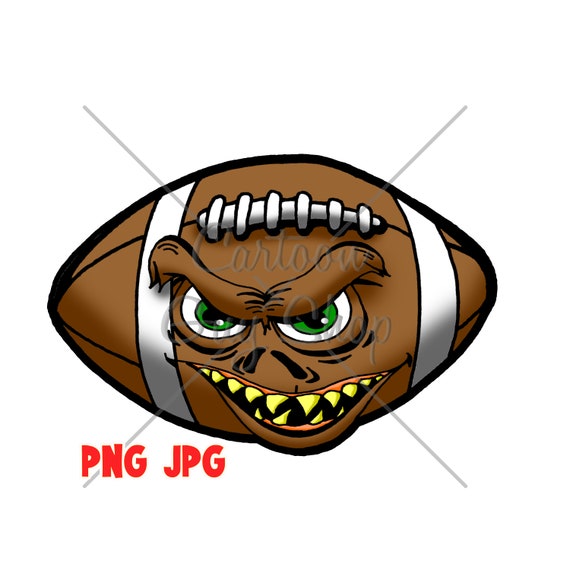 Monster Football PNG JPG Cartoon Football Clipart - Etsy