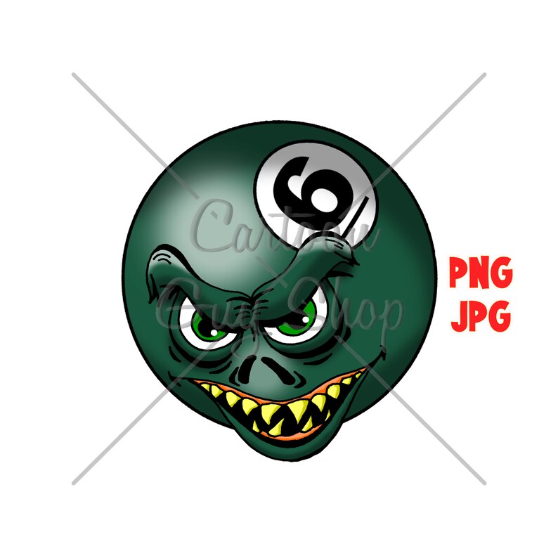 Monster 6 Ball PNG JPG Cartoon Pool Ball Clipart - Etsy
