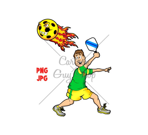 Pickleball Clipart Pickleball Player PNG JPG Cartoon - Etsy