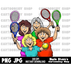 Tennis Clip Art - Women Tennis Players - Ladies - PNG - JPG ...