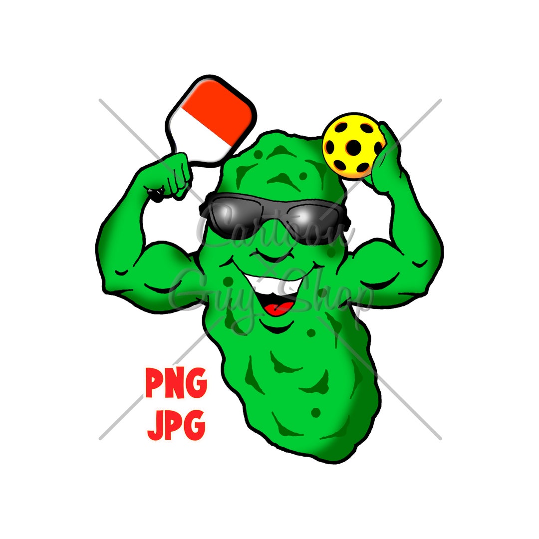 Pickleball Clipart Muscleman Pickleball PNG JPG Cartoon Image Digital ...
