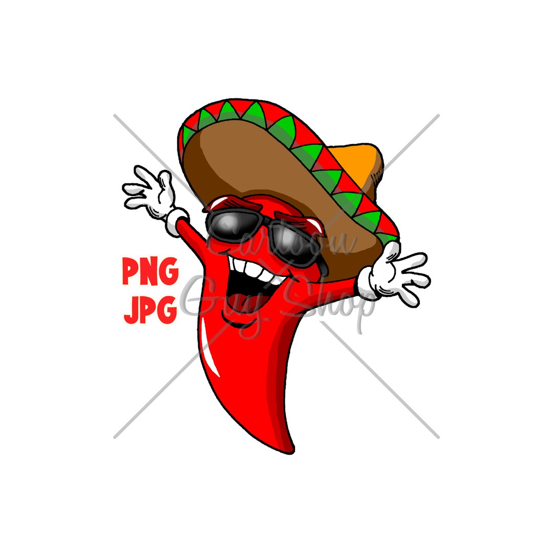 Hot Pepper Clipart Happy Pepper PNG JPG Cartoon Image Icon Digital ...