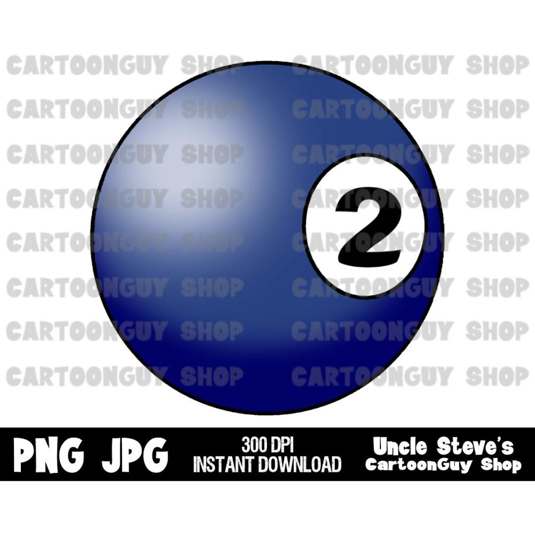 Billiards Clip Art - 2 Ball - Pool - PNG - JPG - Sublimation - Cartoon ...