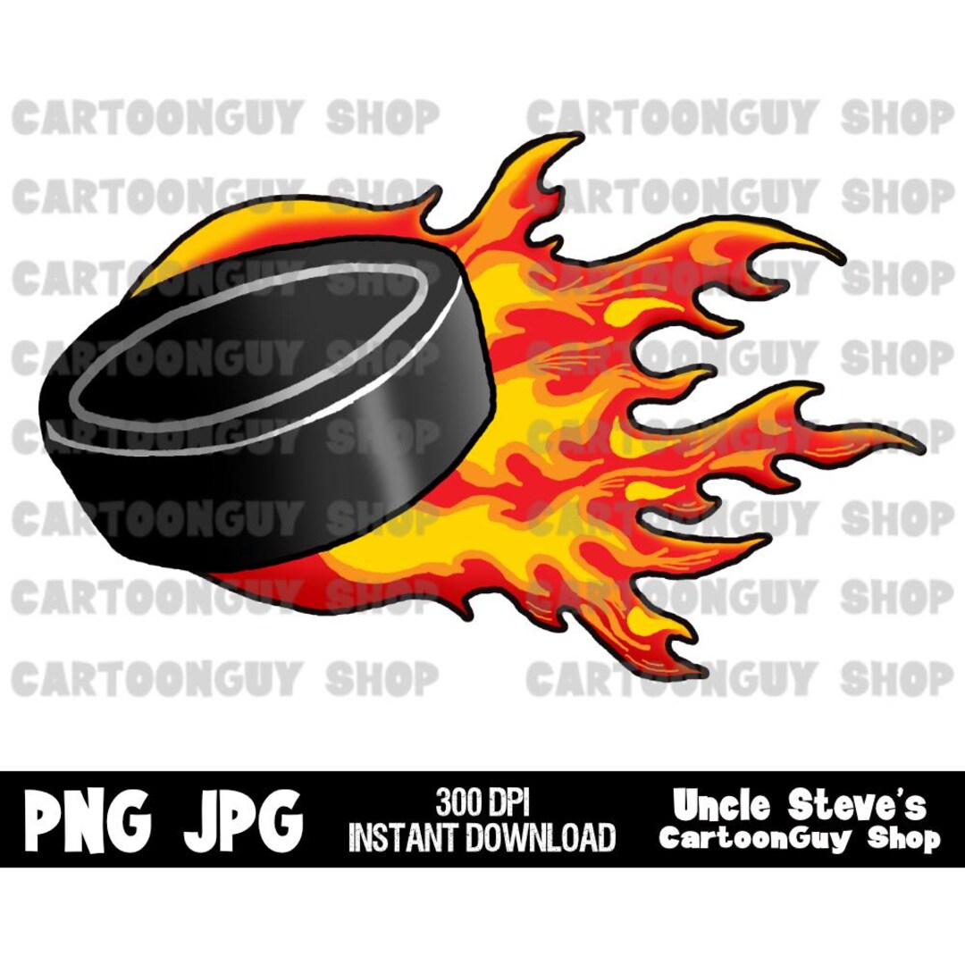 Hockey Clip Art - Flaming Hockey Puck - PNG - JPG - Sublimation ...