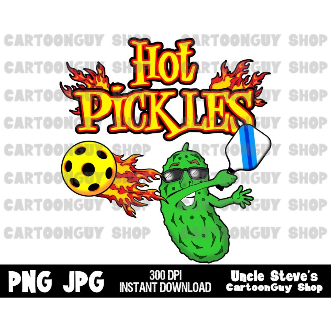 Pickleball Clipart: Hot Pickles Team Logo (digital Download) - Etsy