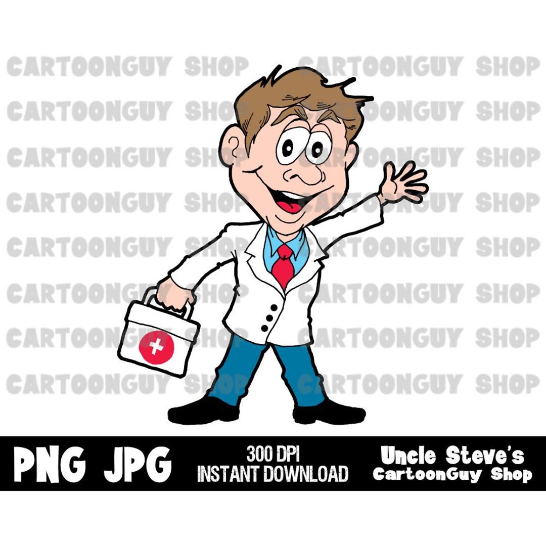 Happy Doctor Cartoon Clip Art: PNG, JPG (digital Download) - Etsy