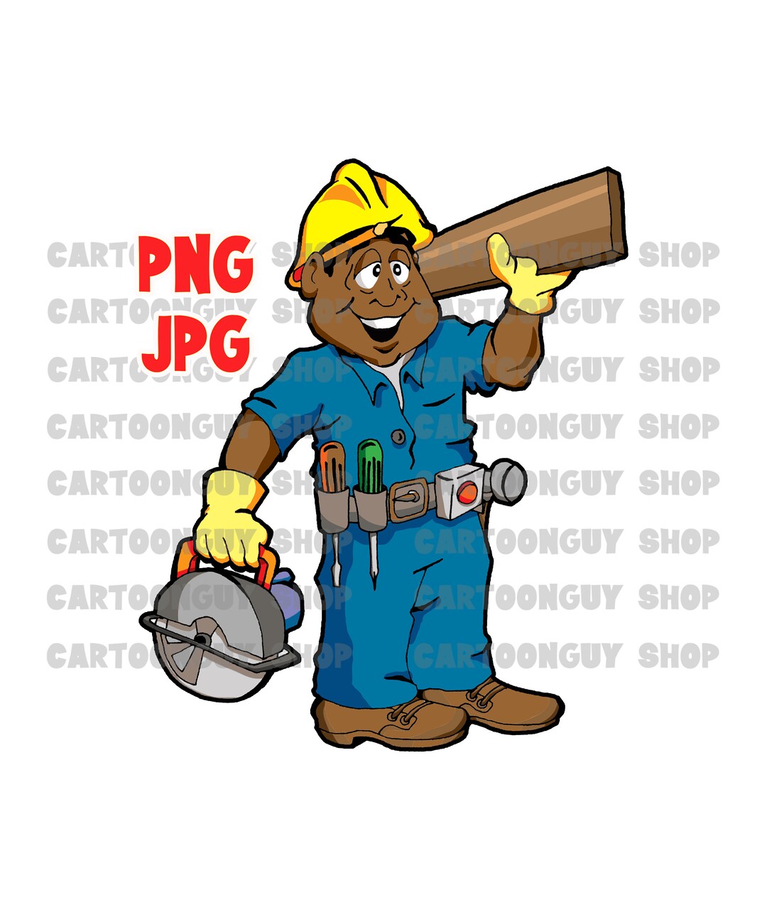 Carpenter Clip Art Black Carpenter PNG JPG Cartoon Image Icon Digital ...