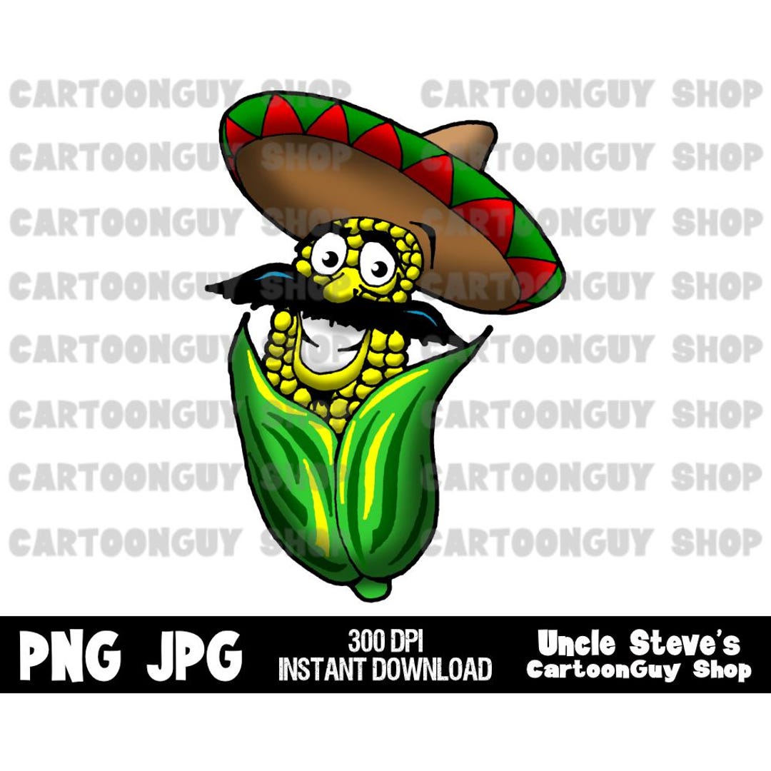 Mexican Corn Clip Art - Mexican Corn Character - Hot - Spicy - PNG ...